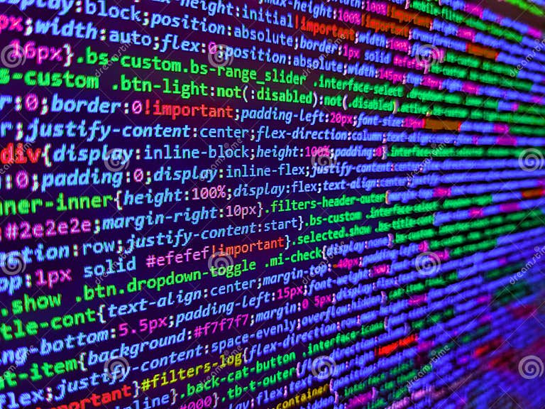 Information Technology Website Coding Standards for Web Design. Writing Programming Code on ...