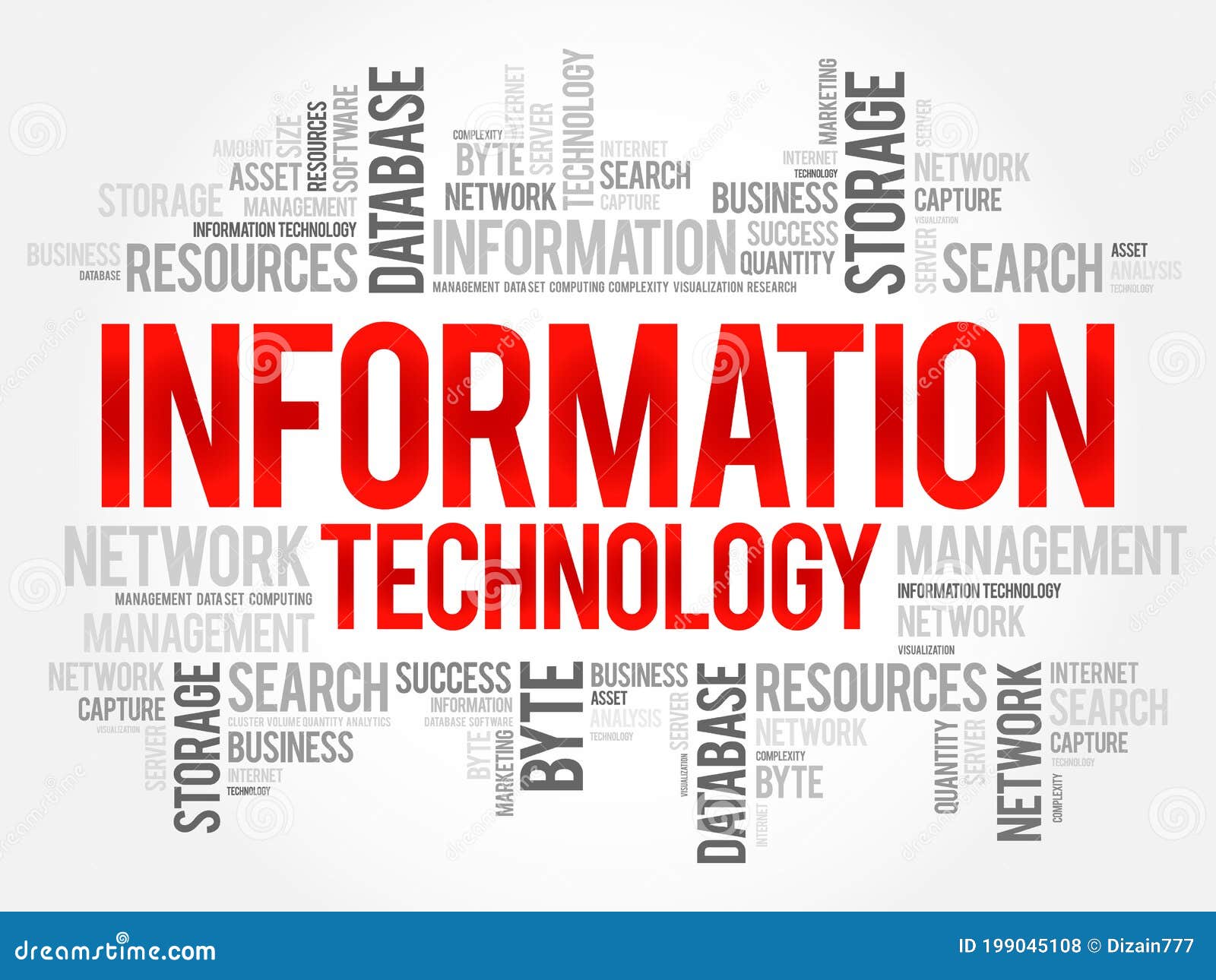 Information Technology Word Cloud Collage Stock Illustration ...