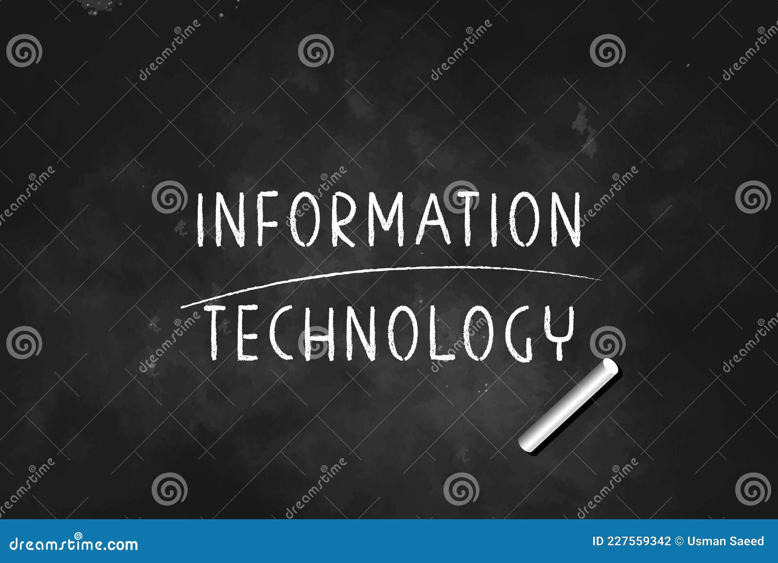 Information Technology Written with Chalk on Blackboard Icon Logo ...