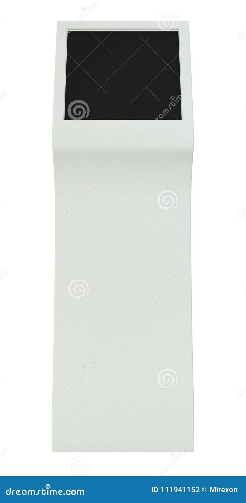 Information Terminal. Interactive Kiosk on White Background. Isolated ...