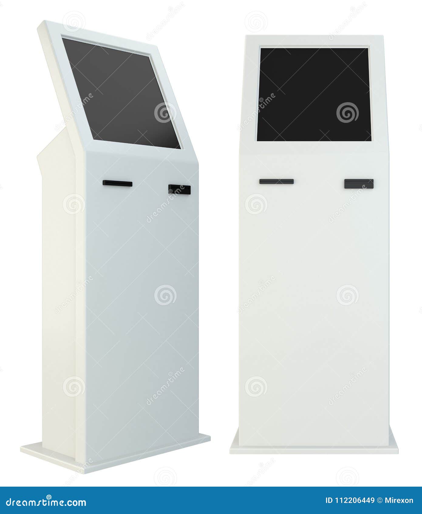 Information Terminal. Interactive Kiosk on White Background. Isolated ...