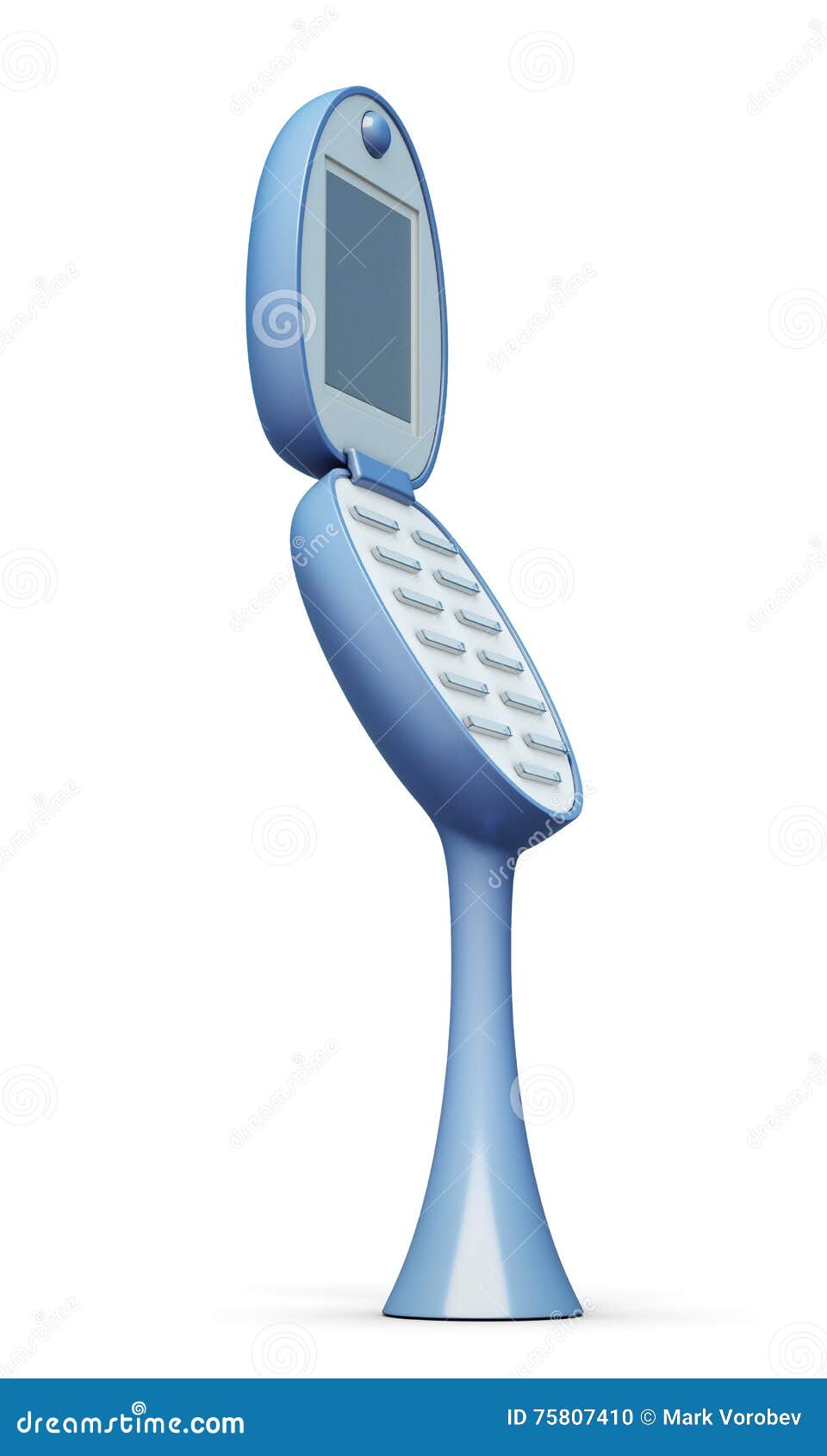 Information Terminal Screen on White Background. 3d Ren Stock ...