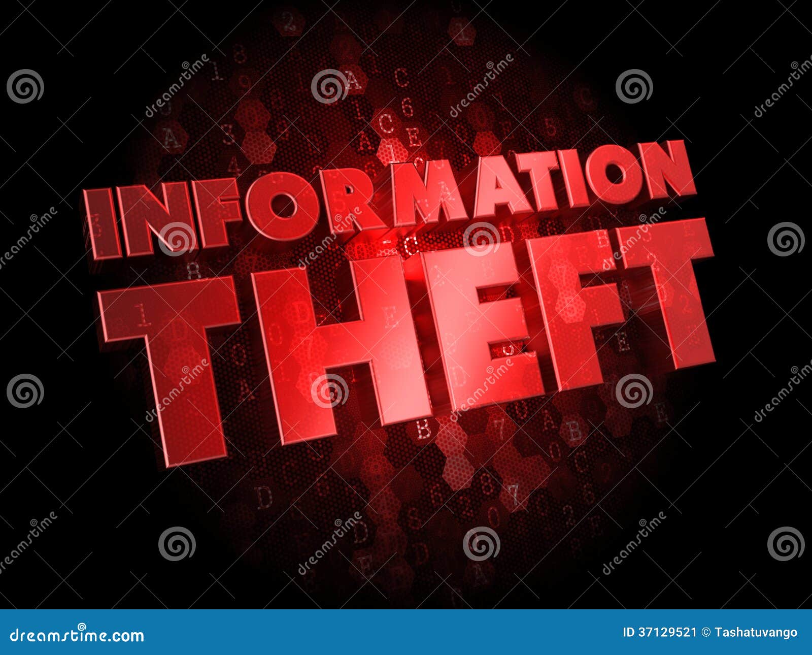 Information Theft on Dark Digital Background. Stock Illustration ...