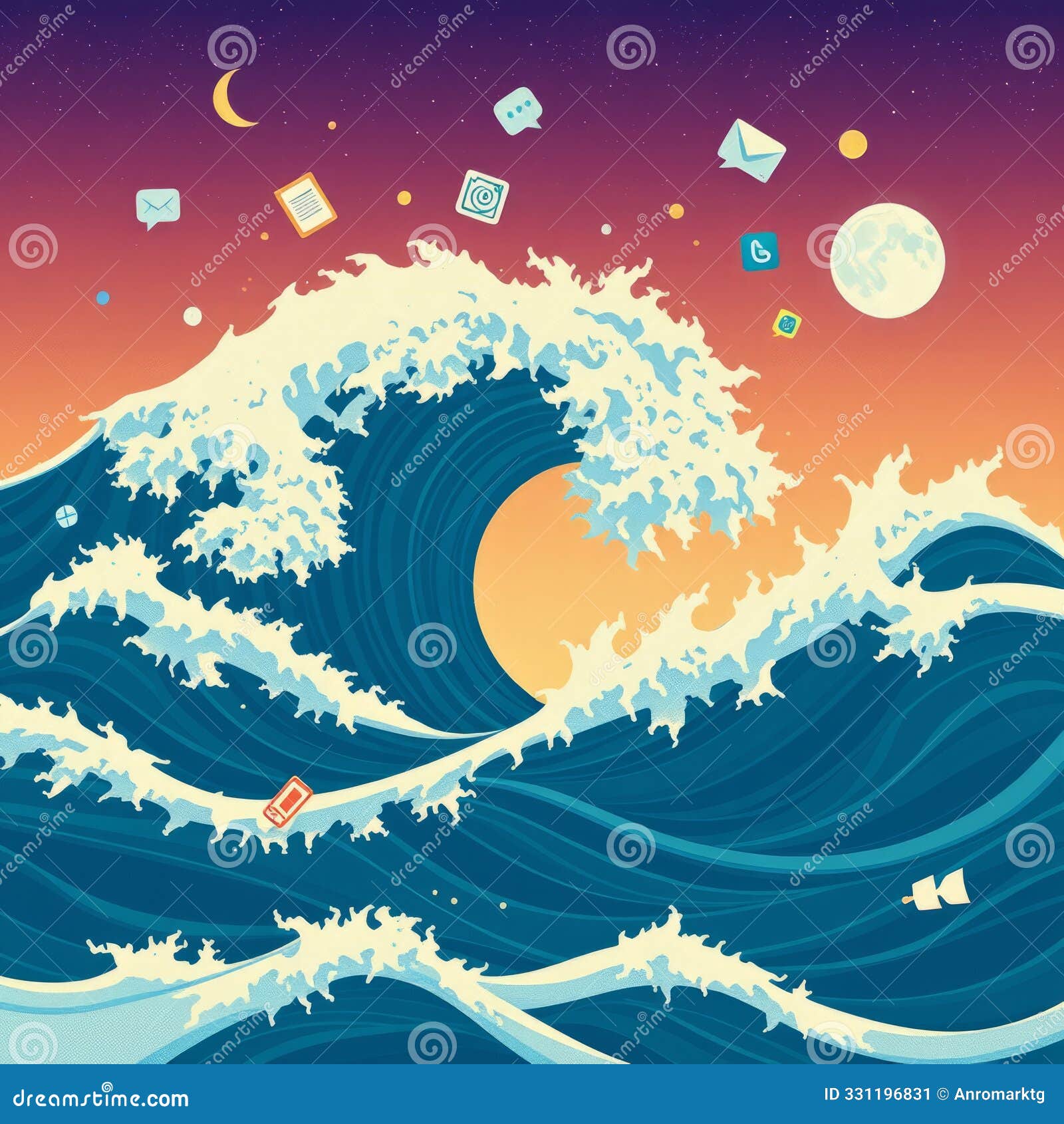 Information Tidal Wave Chatgpt Illustration Stock Illustration ...
