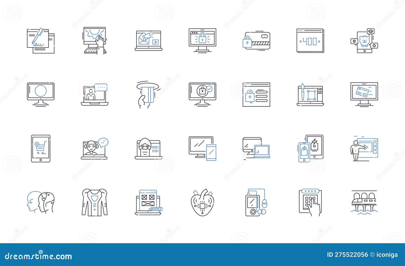 Information Tool Line Icons Collection. Accessible, Analytical ...
