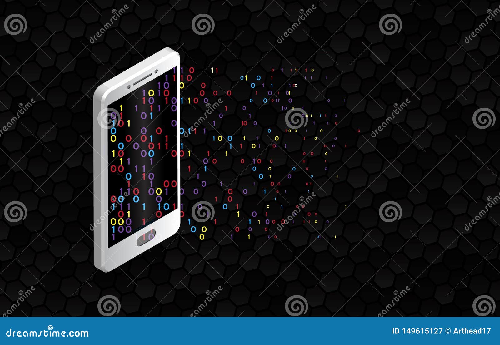 Information Transferring Smartphone. Abstract Data Transfer Vector ...