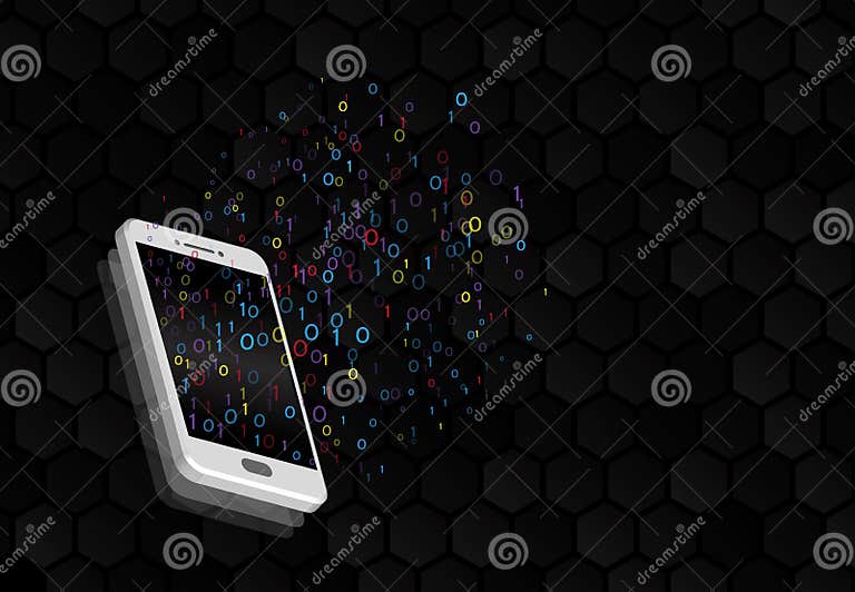 Information Transferring Smartphone. Abstract Data Transfer Vector ...