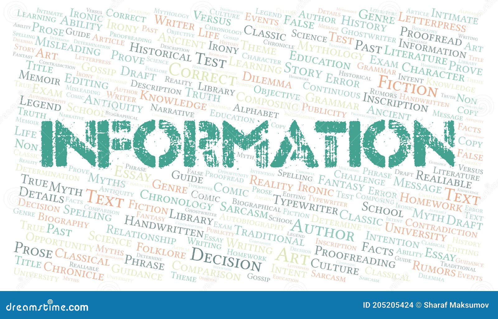 Information Typography Word Cloud Create with the Text only Stock ...
