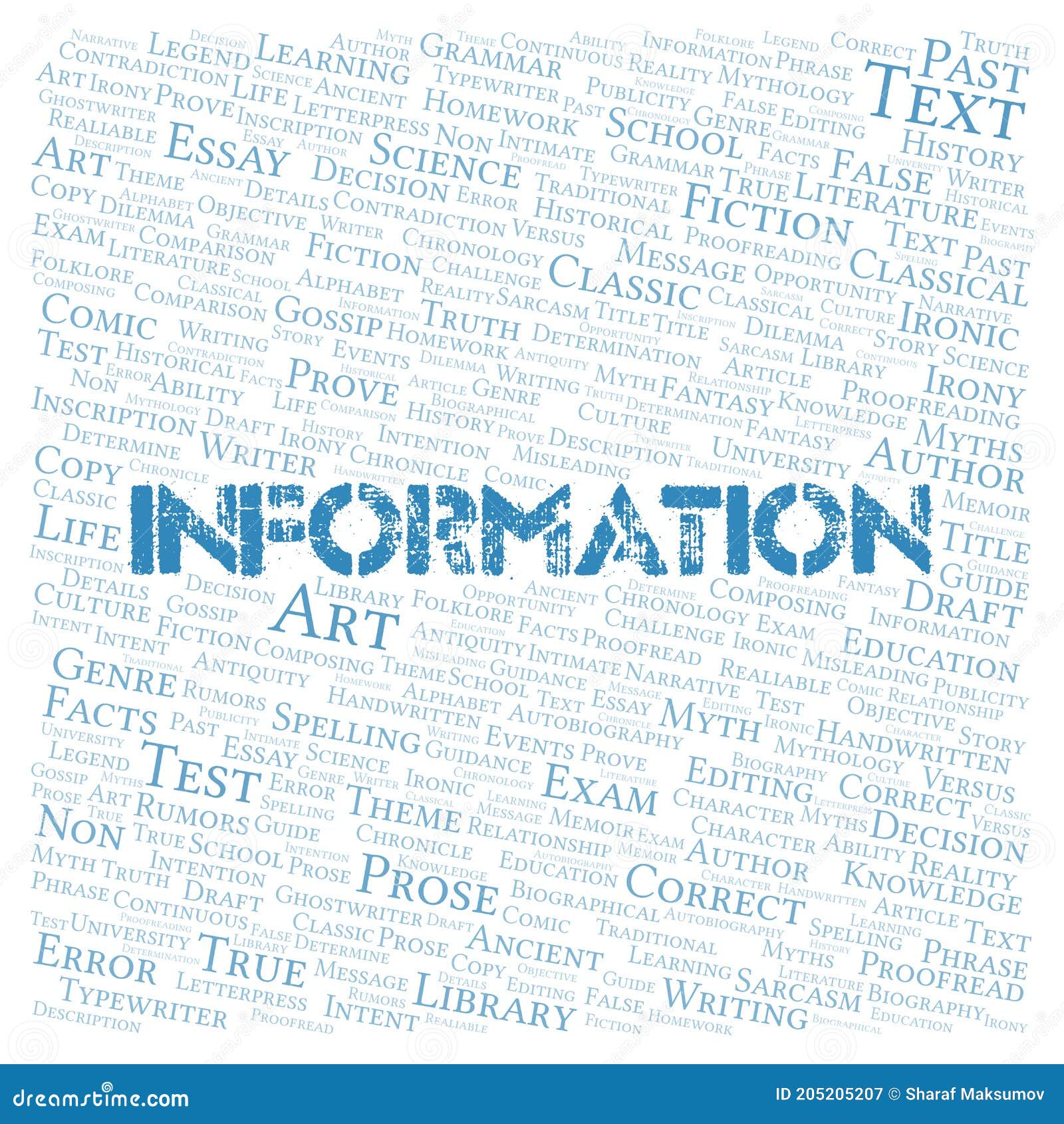 Information Typography Word Cloud Create with the Text only Stock ...