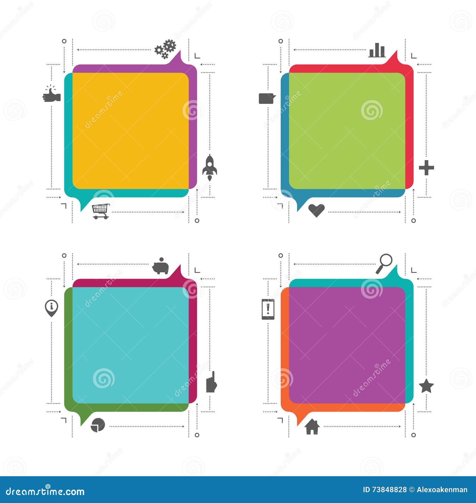 Information Vector Text Boxes Set in Flat Style Stock Vector ...