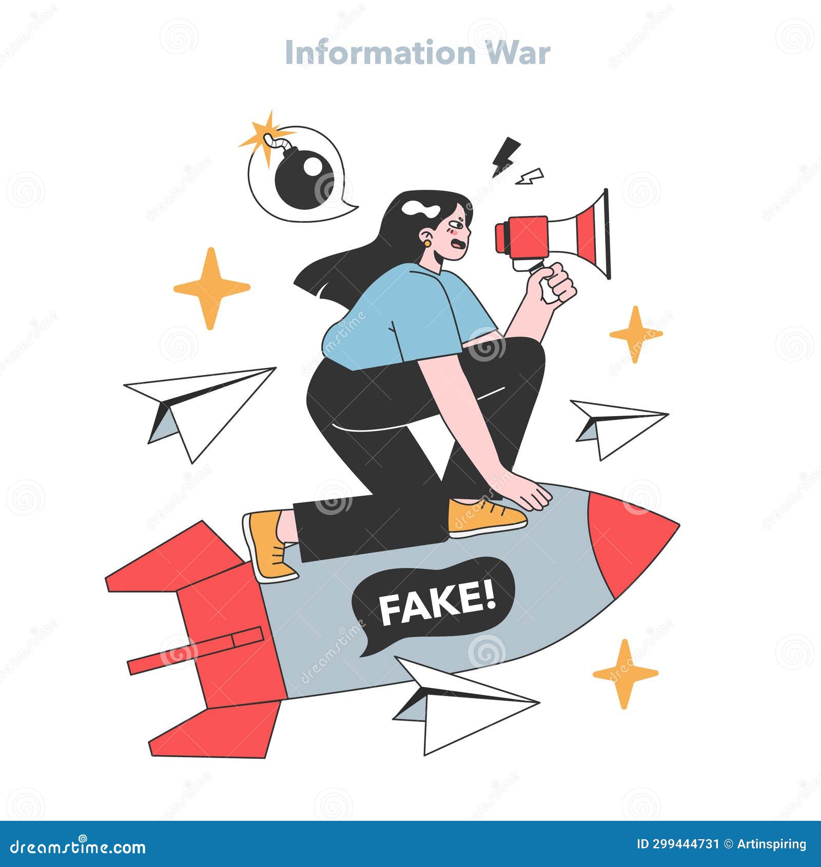 Information War. Flat Vector Illustration. Stock Vector - Illustration ...