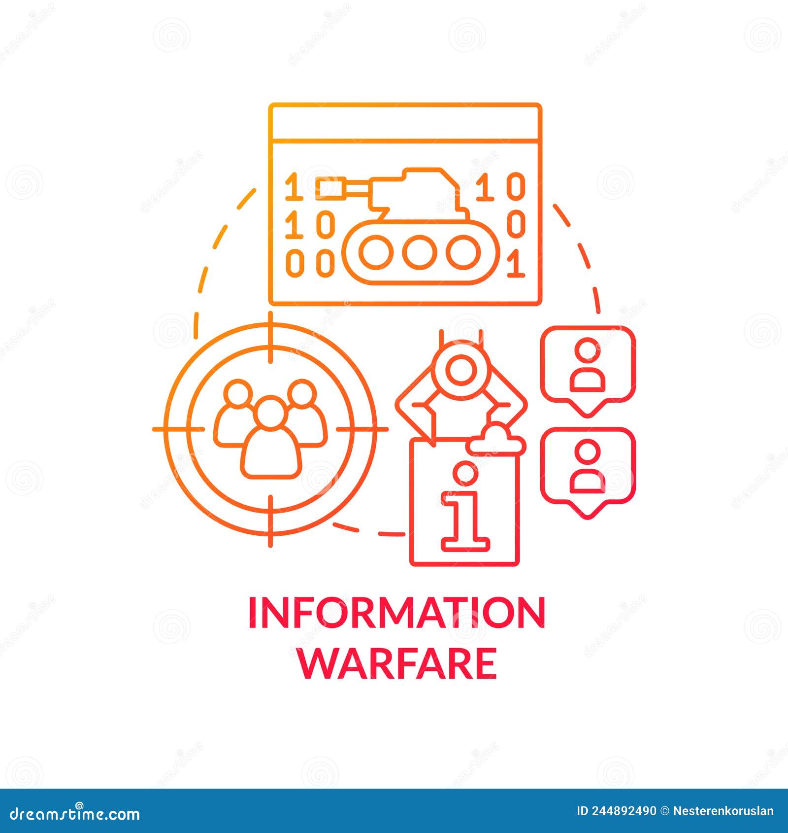Information Warfare Red Gradient Concept Icon Stock Vector ...