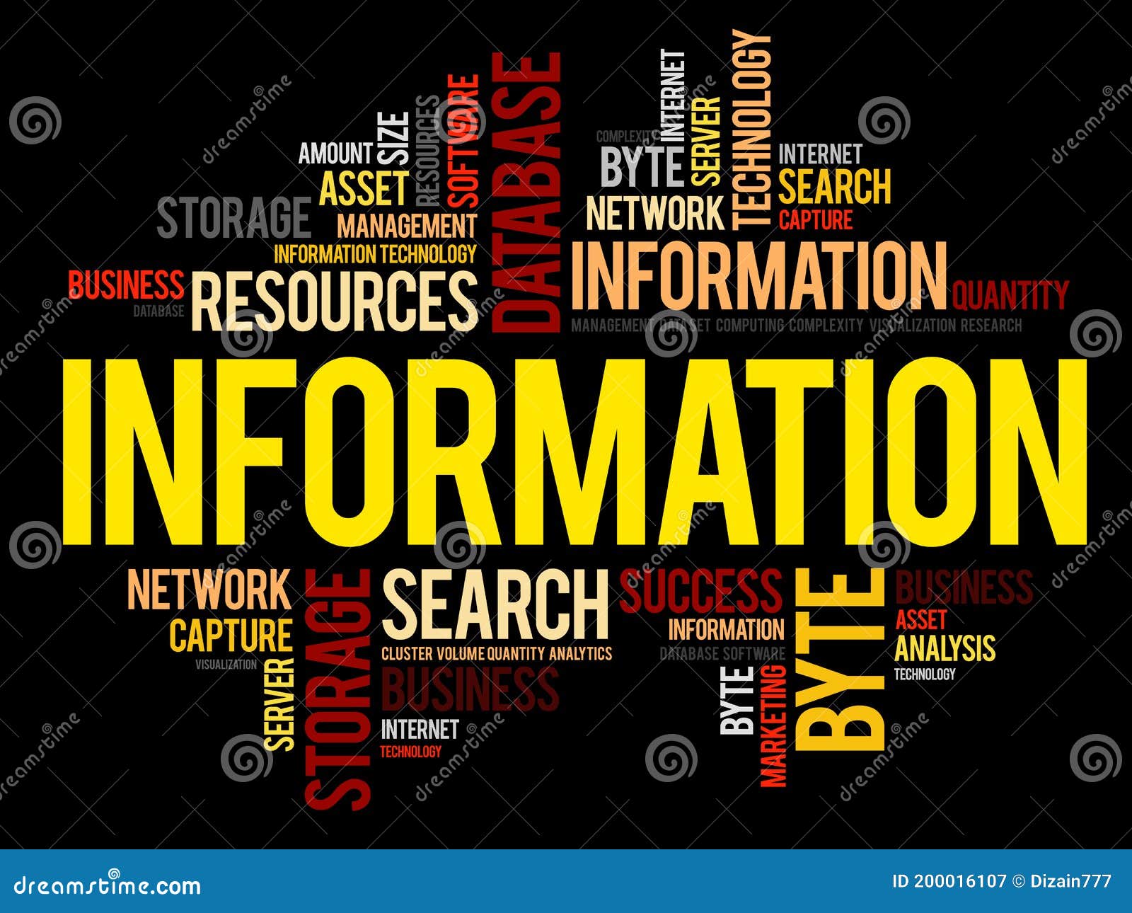 Information Word Cloud Collage Stock Illustration - Illustration of ...