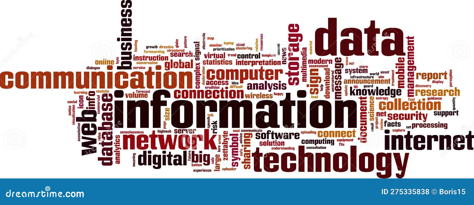 Information Age Word Cloud In Shape Of World Map, Concept Background ...