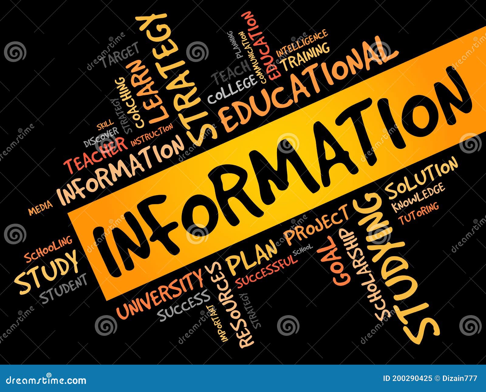 INFORMATION word cloud stock illustration. Illustration of declaration ...