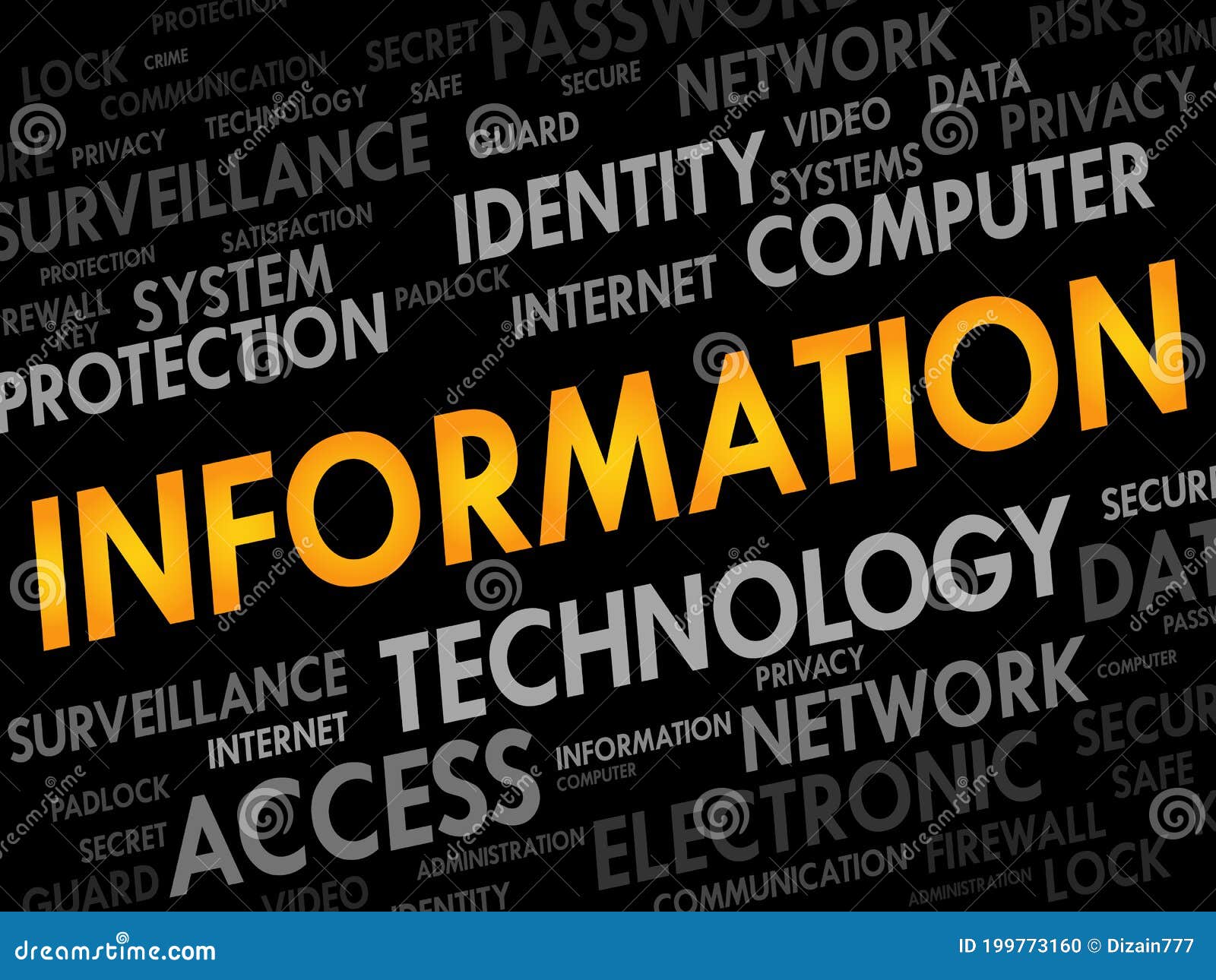INFORMATION word cloud stock illustration. Illustration of communicate ...