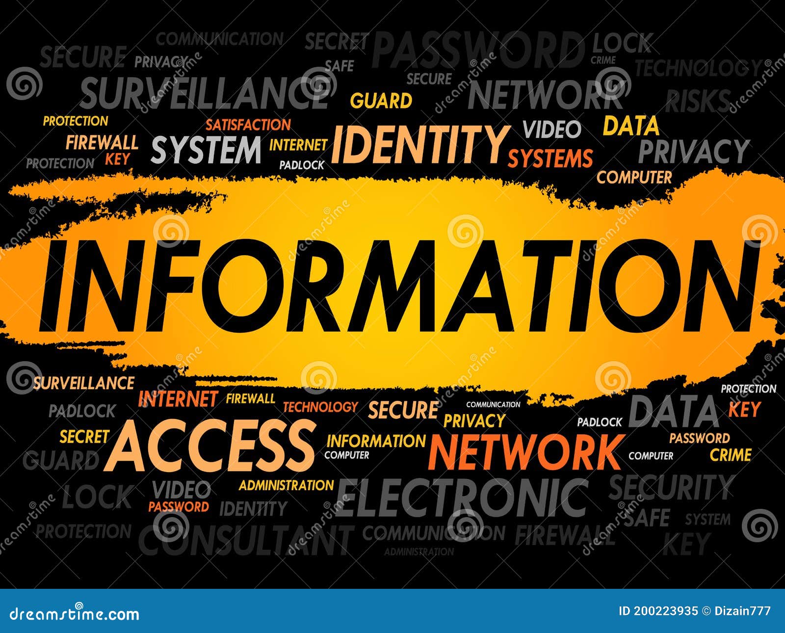 INFORMATION word cloud stock illustration. Illustration of interface ...