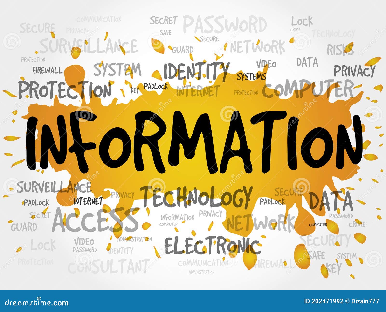 INFORMATION word cloud stock illustration. Illustration of network ...