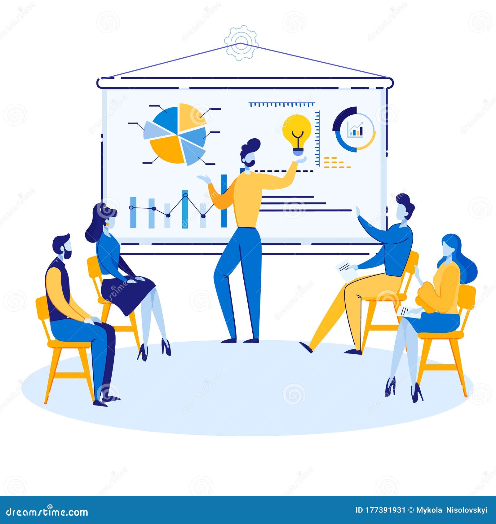 Informational Banner Study Competitors Cartoon. Stock Vector ...