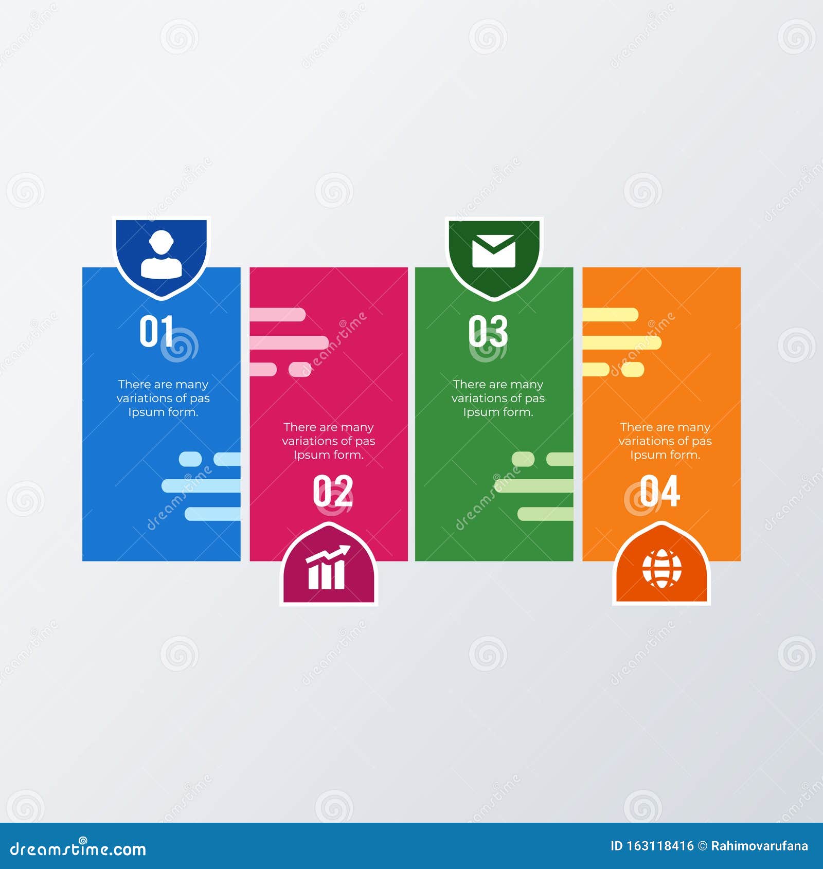 Informational 4 Columns Infographic Template Design. Business Concept ...