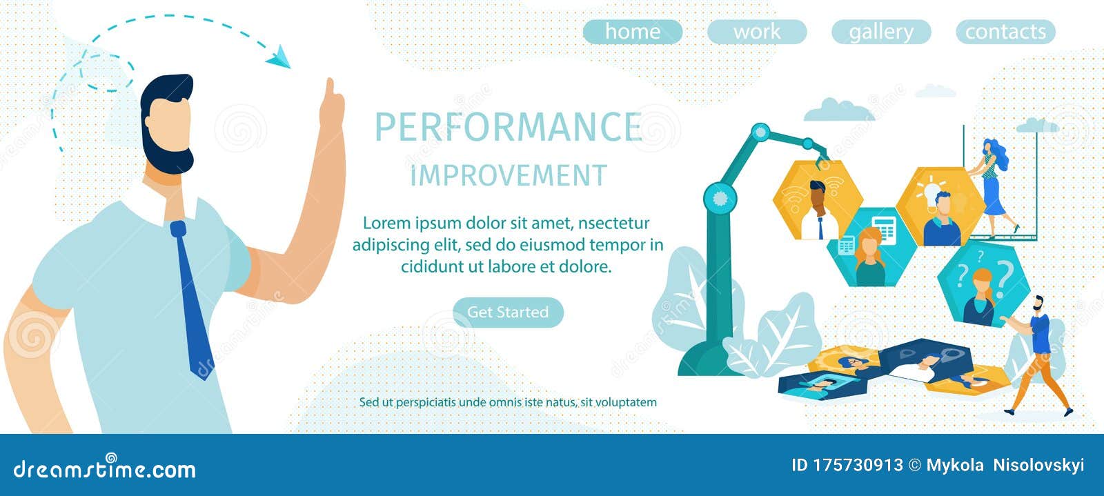 Informational Flyer Performance Improvement Flat Stock Illustration ...