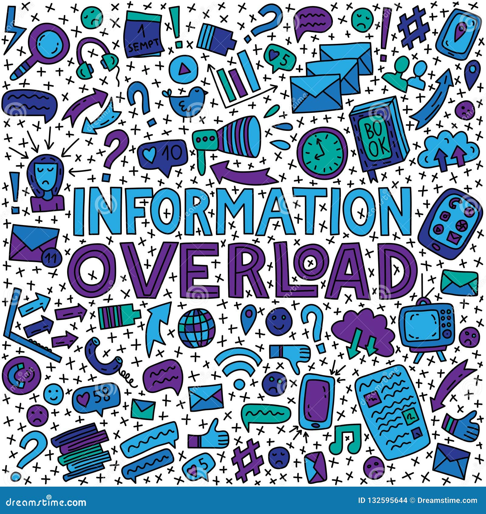Informational Overload Illustration Stock Vector - Illustration of ...