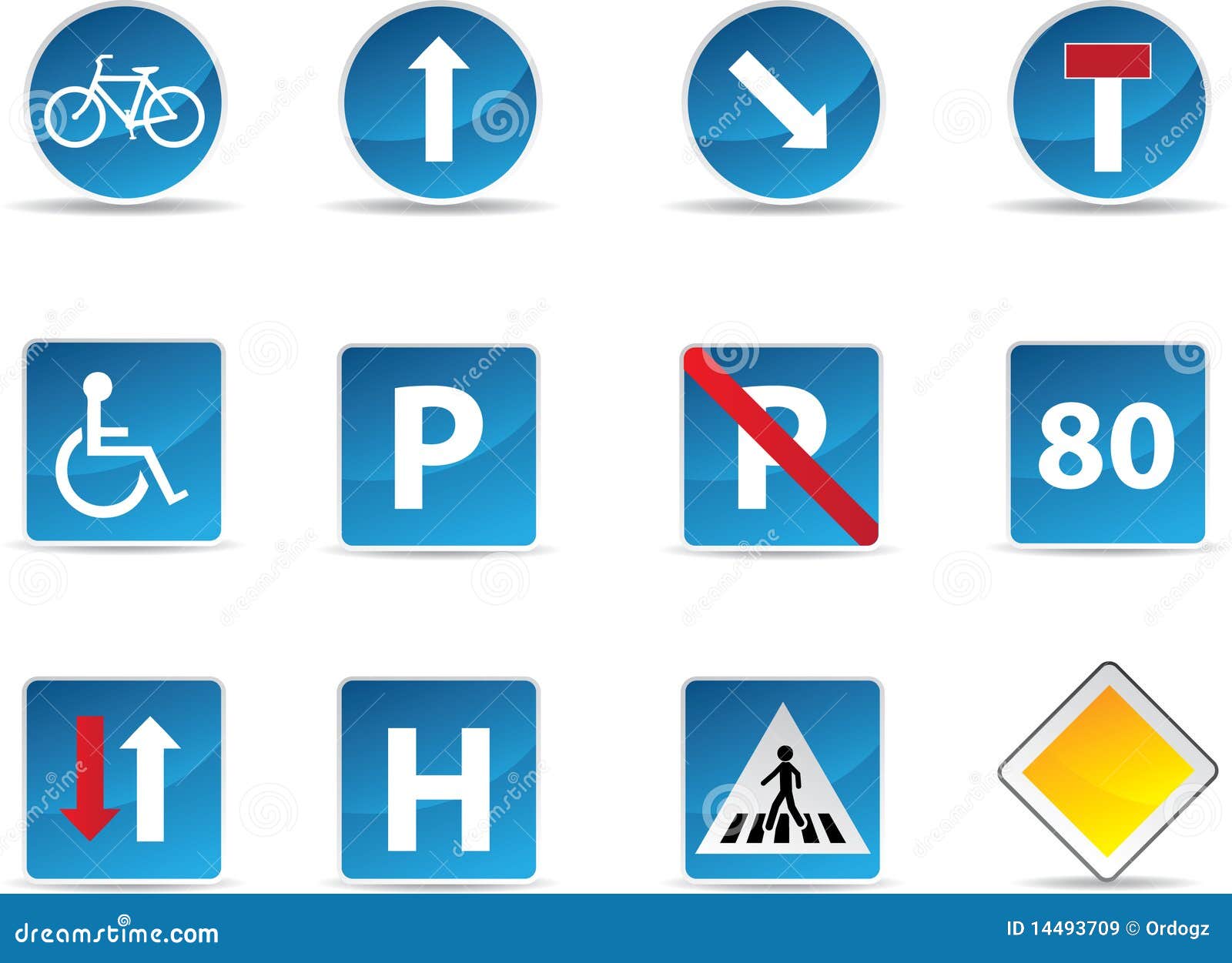 Informational road signs stock vector. Illustration of lower - 14493709