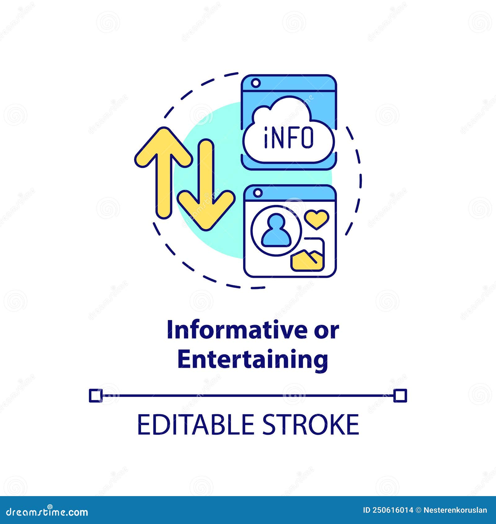 Informative and Entertaining Concept Icon Stock Vector - Illustration ...
