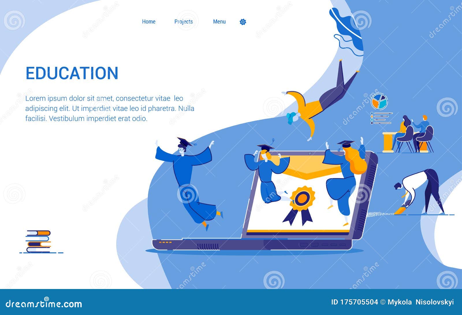 Informative Flyer Graduate Faculty Statistics. Vector Illustration ...