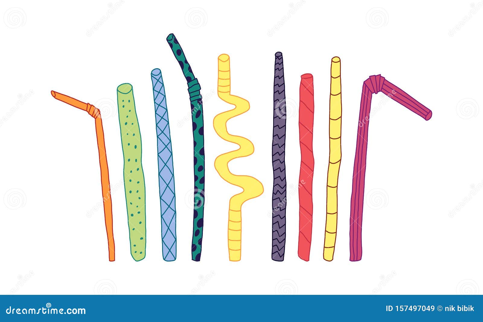 Informative Flyer Quick Sketch Straw Plastic Flat. Stock Vector ...