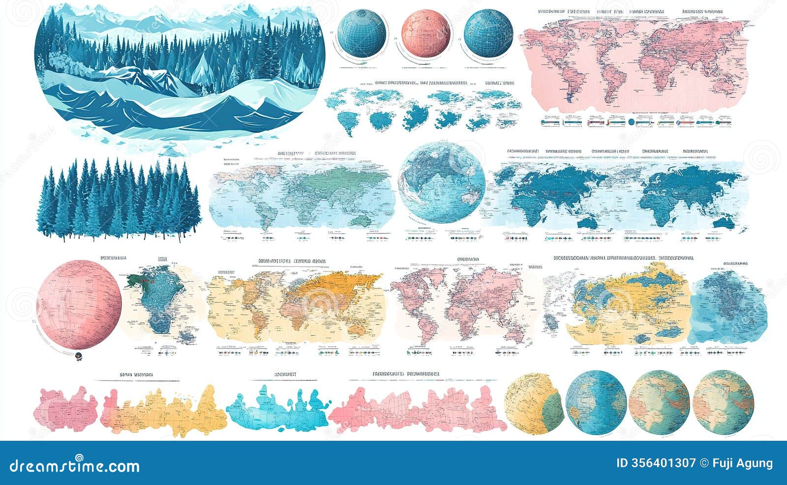 Informative Infographic Showcasing Various World Maps Depicting Climate ...