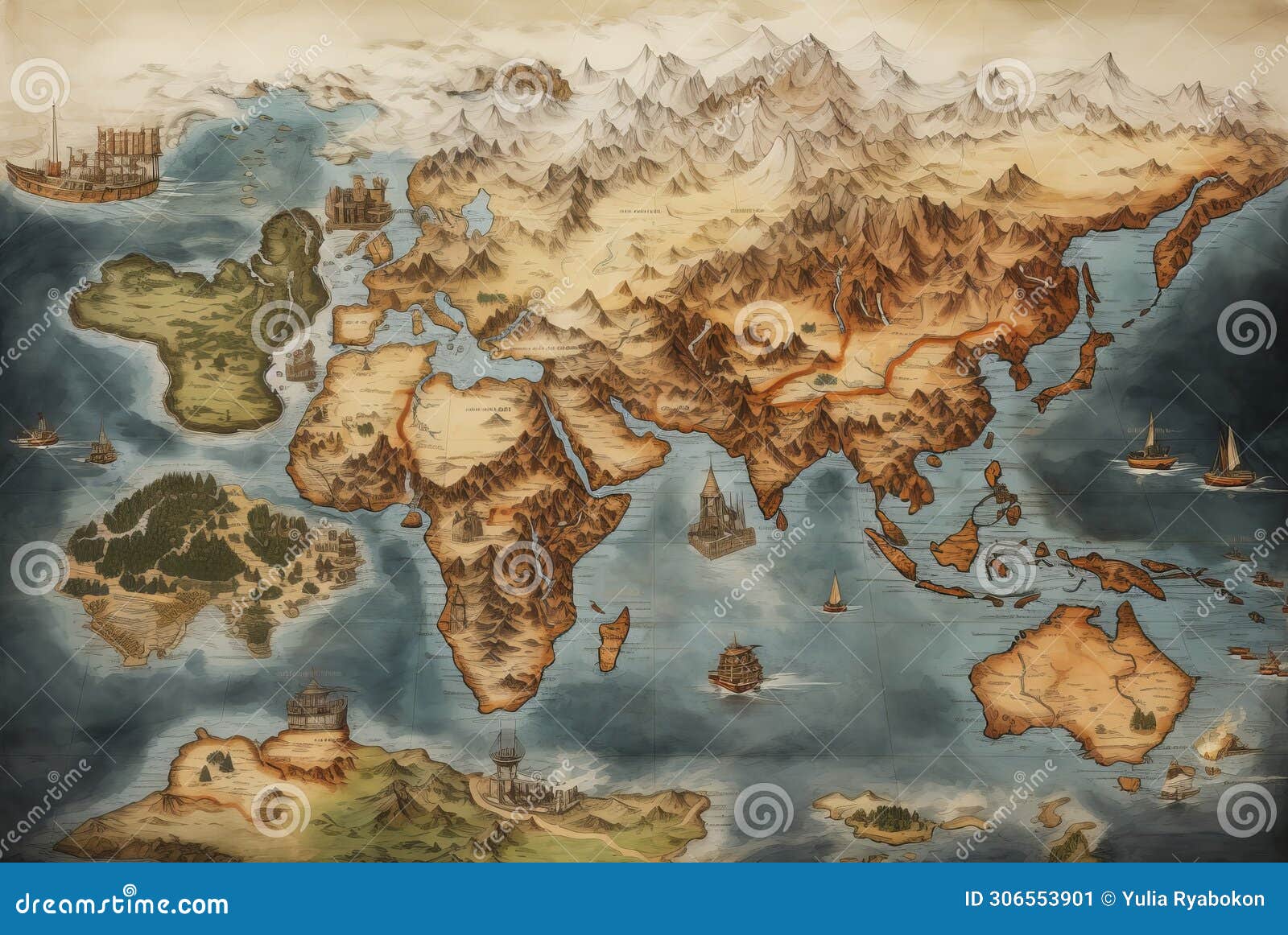 Informative Map Geographical View. Generate Ai Stock Image - Image of ...