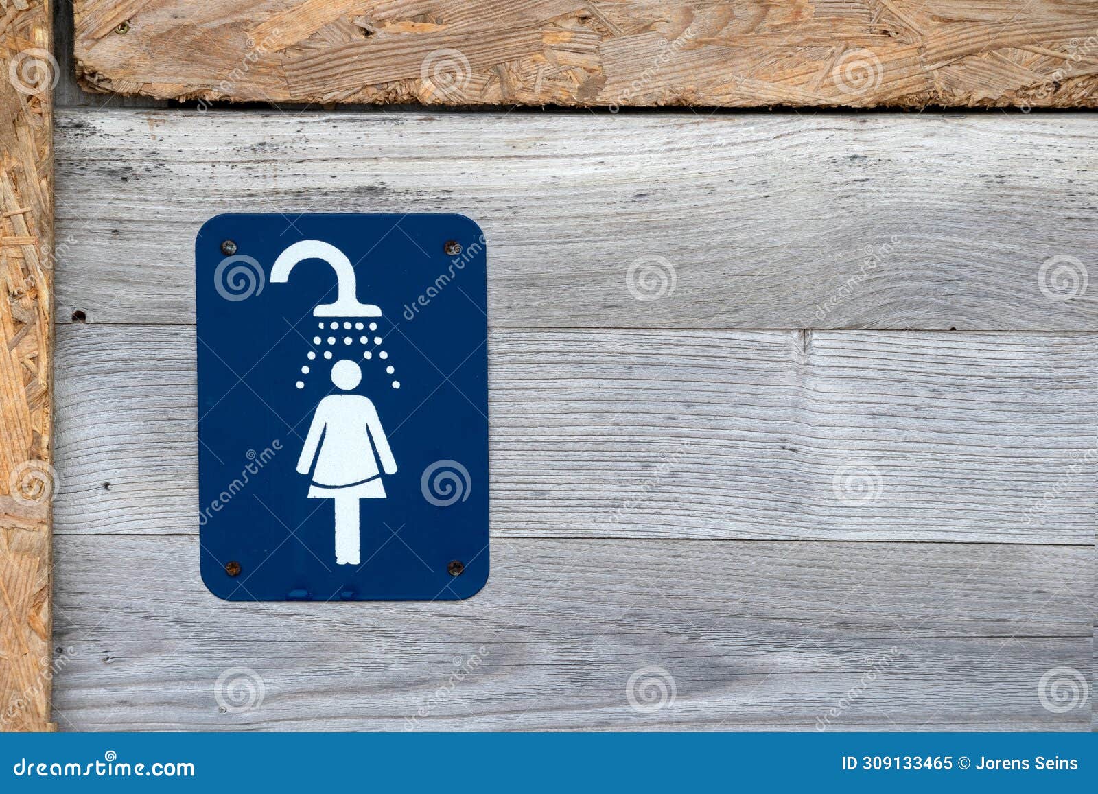 Informative Sign on the Board Wall in the Shower Stock Image - Image of ...