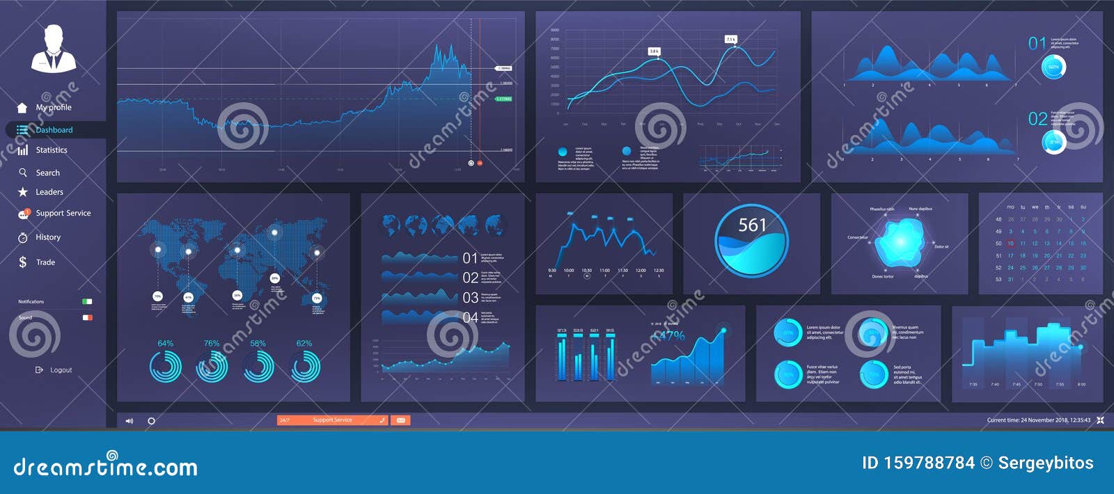 Informative and Simple Dashboard Stock Vector - Illustration of ...