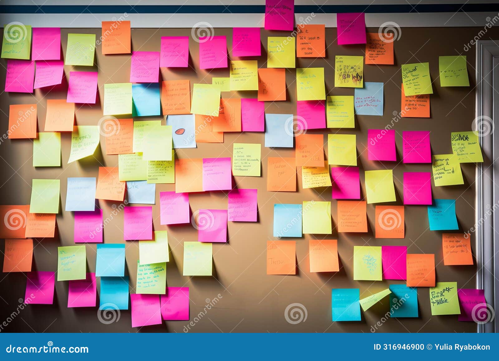 Informative Sticky Notes Board. Generate Ai Stock Photo - Image of ...