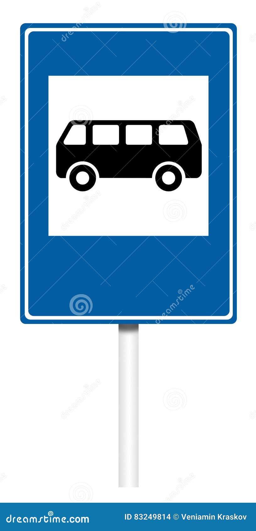 Informative Traffic Sign - Bus Stop Stock Illustration - Illustration ...