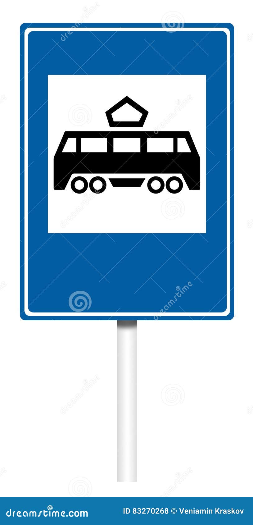 Informative Traffic Sign - Tramway Stop Stock Illustration ...