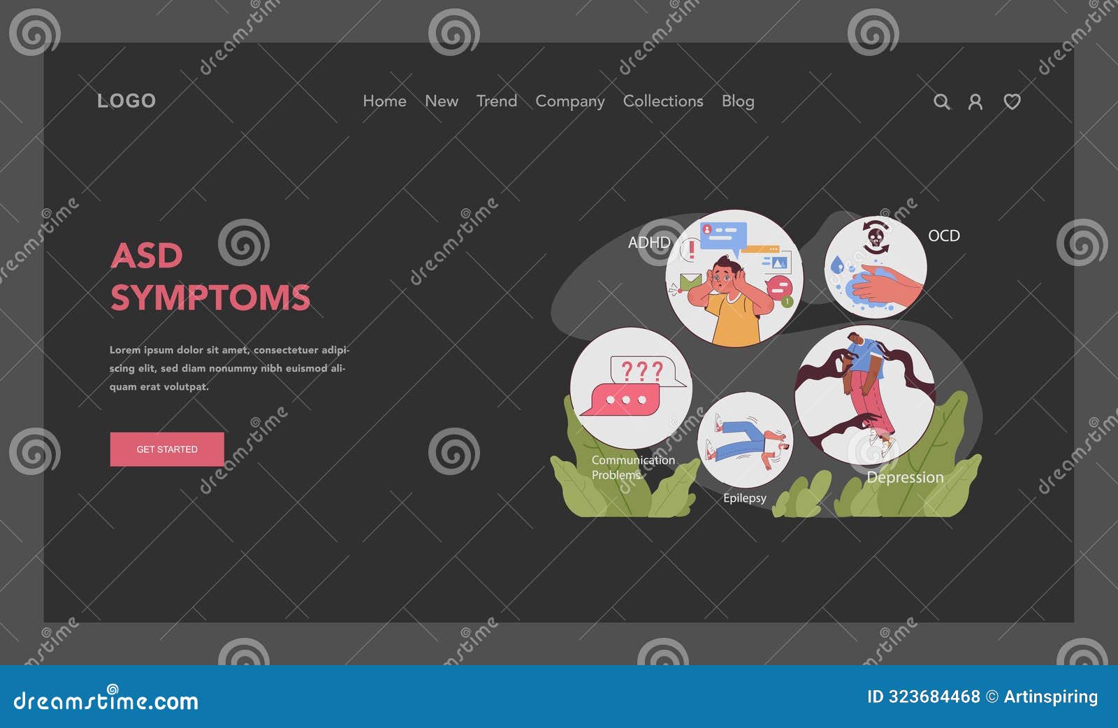 Informative Visualization of Autism Spectrum Stock Vector ...