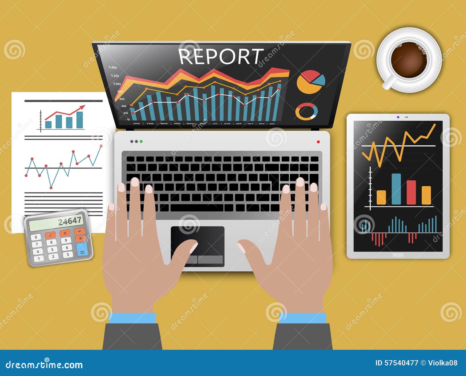 Informe stock de ilustración. Ilustración de comparar - 57540477