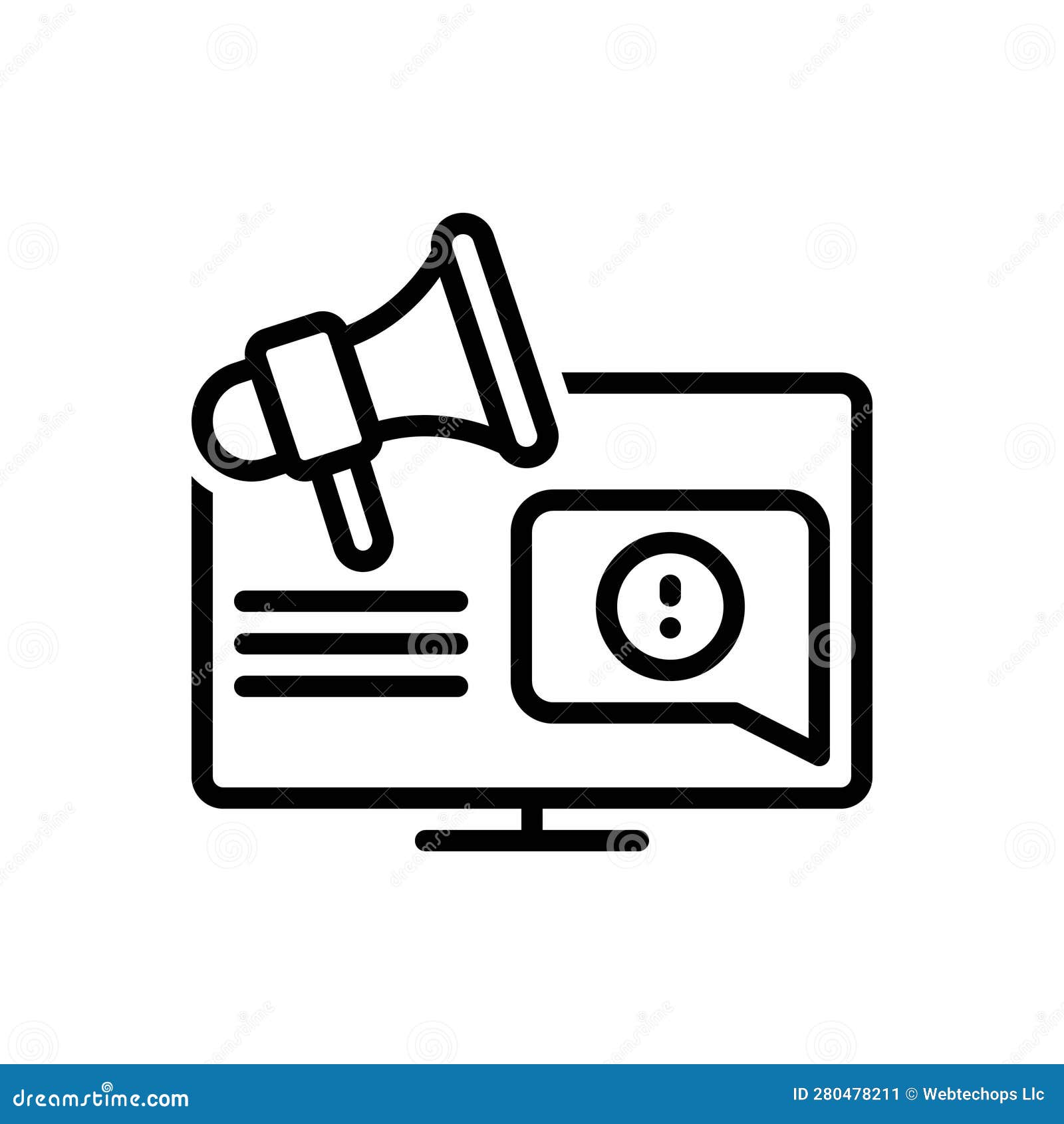 Black Line Icon for Informed, Suggested and Noticed Stock Vector ...