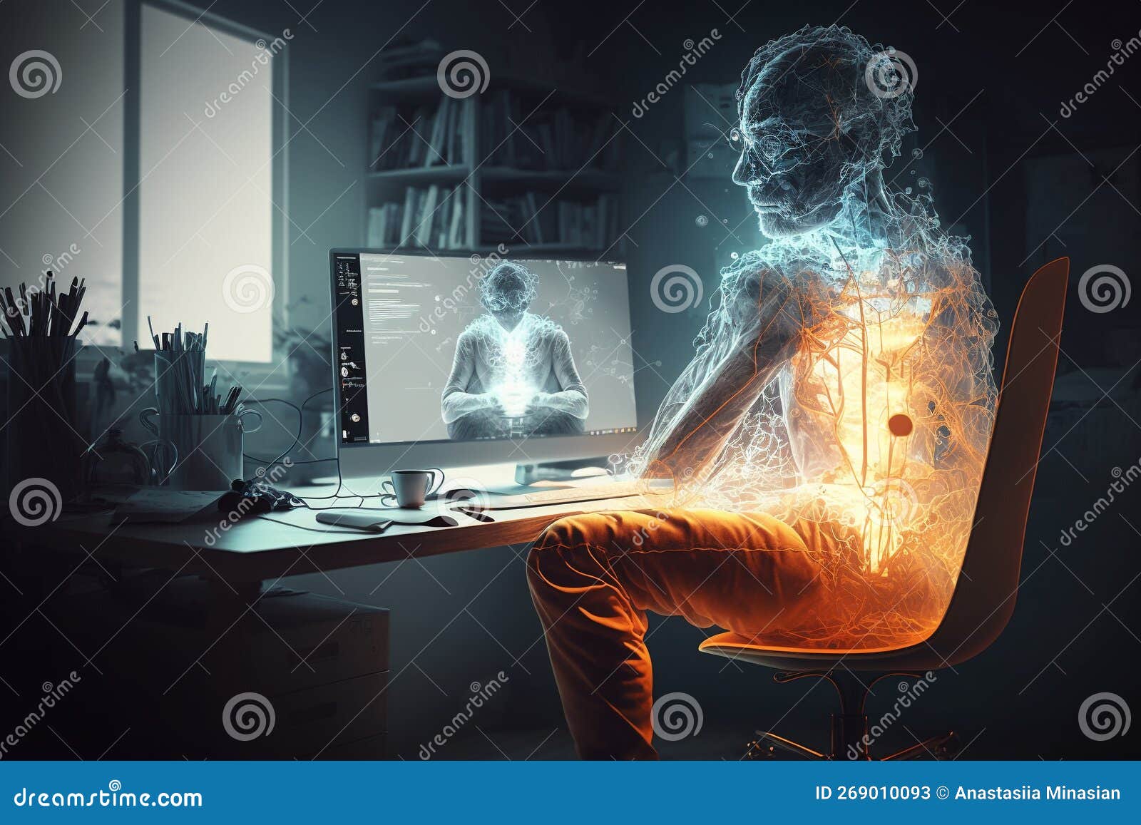Infosec, Illusion, Quest, Hacker, 4k, Man Sitting at the Computer Stock ...