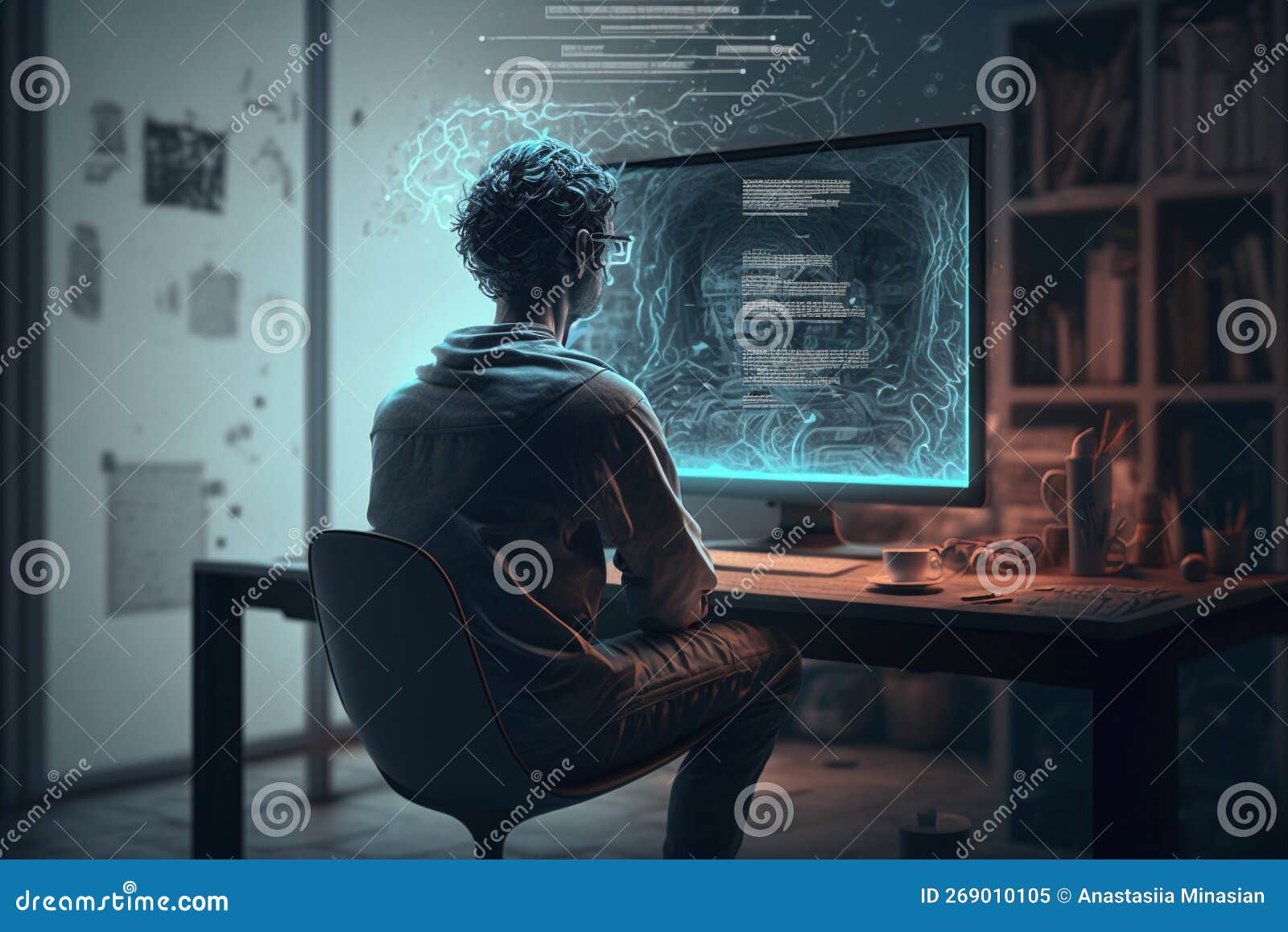 Infosec, Illusion, Quest, Hacker, 4k, Man Sitting at the Computer Stock ...