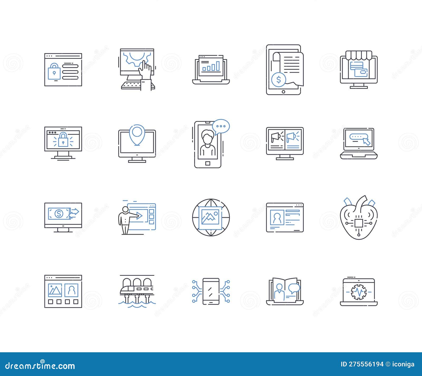 Infosphere Line Icons Collection. Data, Information, Knowledge ...