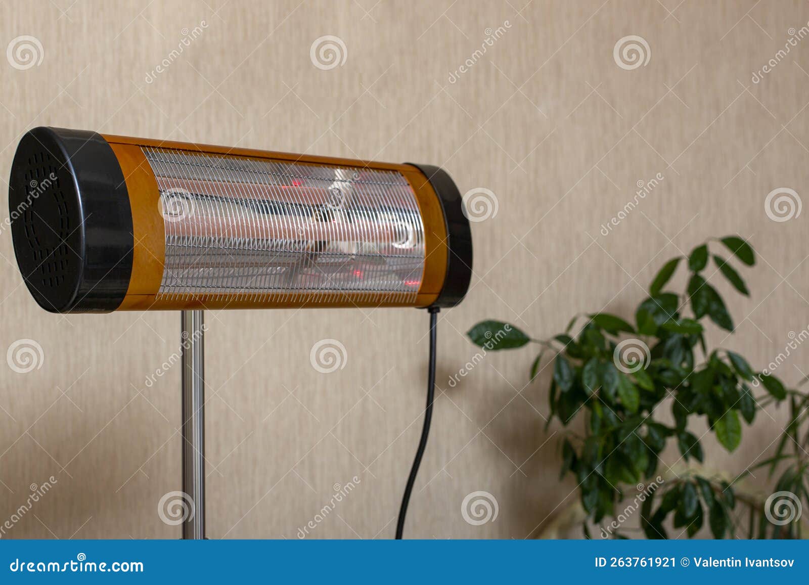 Infrared Electric Heater on the Counter in the Room Stock Image - Image ...