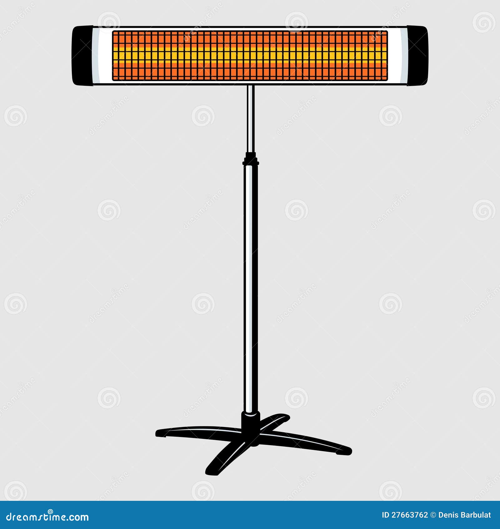 Infrared Heater Black Line Icon. Heats The Room, Standing On A Metal ...