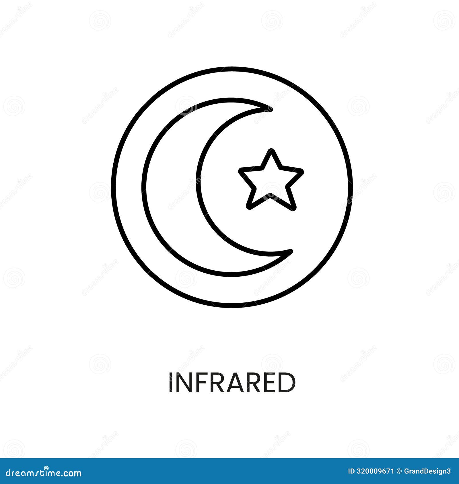 Infrared Icon Line Vector for Packaging on Cctv Camera with Editable ...