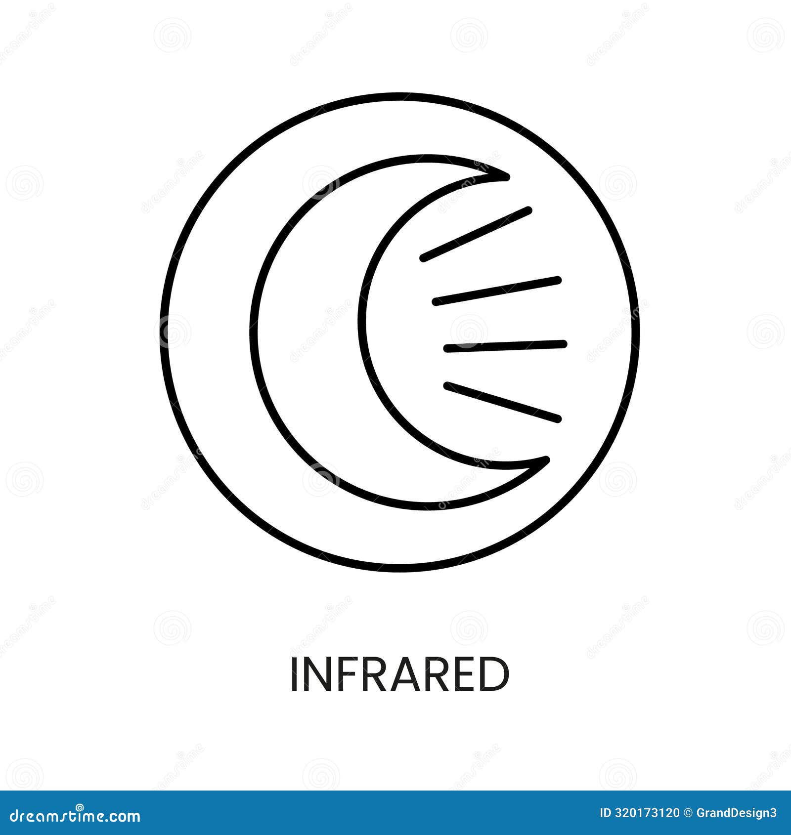 Infrared Icon Line Vector for Packaging on Cctv Camera with Editable ...