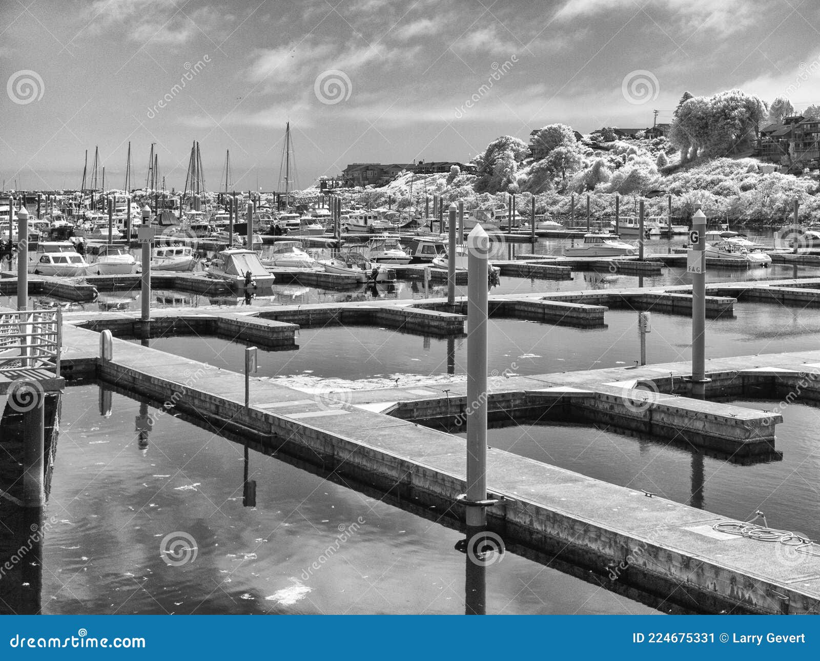 Brookings Harbor, Oregon Marina, Infrared Stock Image - Image of ...