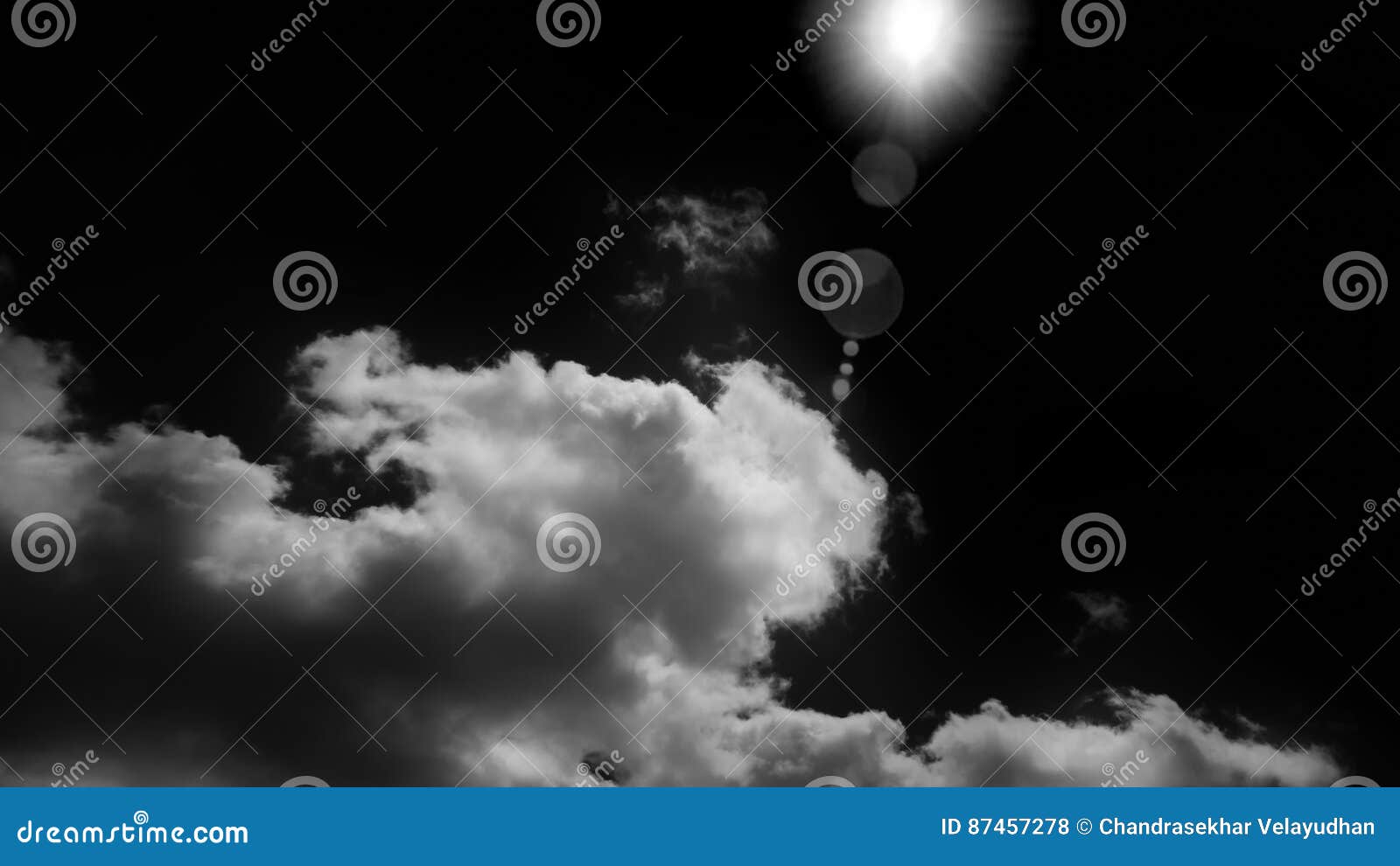 Infrared Image of Sun and Clouds Stock Photo - Image of mysterious ...