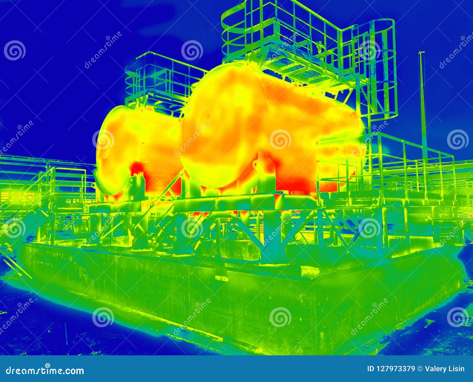 Infrared Image of Two Tanks Stock Illustration - Illustration of data ...